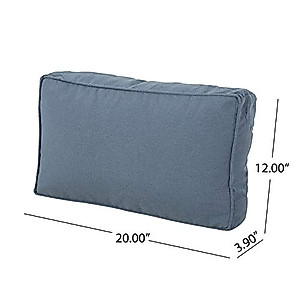 Christopher Knight Home Yvonne Rectanglular Water Resistant 12"x20" Lumbar Pillows (Set of 2), Blue