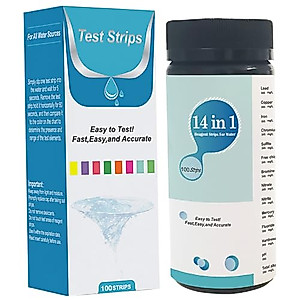 Water Testing Kits, 100Pcs 14 in 1 Water Test Kit, Drinking Water Test Kit, Water Test Strips, Home Water Testing Kit for Hardness, Lead, Water Tester for Drinking Water