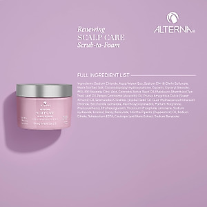 Alterna Alterna Renewing Scalp Care Scrub-to-Foam Vegan Scalp Scrub, Nourishing and Exfoliating Scalp and Hair Treatment, 6 Fl Oz, Hemptation, 6 fl. oz.