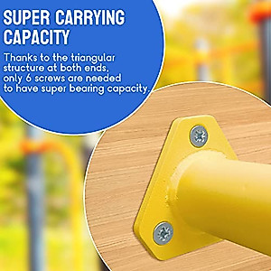 EISENSP Extra Long 21.5" Steel Monkey Bars for Backyard - Ladder Rungs Hardware Kit - Hexagonal at Both Ends (Set of 6) (Yellow)