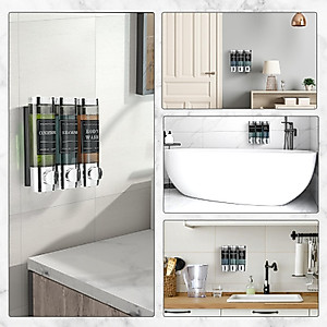 Shampoo and Conditioner Dispenser,Unisense Shower Soap Dispenser 3 Chamber No Drill Wall-Mounted Shampoo Dispenser for Shower Wall Mounted Shower Dispenser for Bathroom Hotel Large Capacity,Chrome