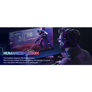 targeal Gaming Headset with Microphone for PC, PS4, PS5, Switch, Xbox One, Xbox Series X|S - 3.5mm Jack Gamer Headphone with Noise Canceling Mic-908 black