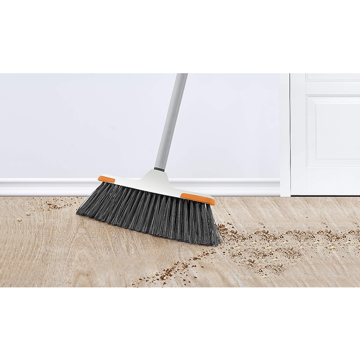 Superio Lightweight Essential Household Broom with Metal Handle (Grey)