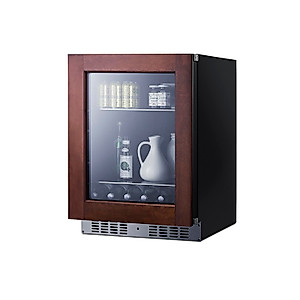 Summit Appliance AL57GPNR Commercial 24" Wide 5.0 Cu.Ft. Built-in Undercounter ADA Compliant Beverage Center with Panel-ready Glass Door, Black Cabinet, Factory Installed Lock and Digital Controls