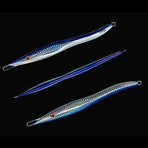 HNYY Glow Lead Jigs Artificial Jigs Metal Jigs Saltwater Jigs 150g 3pcs with Assist Hooks & Split Rings & Jig Skirt & Tackle Storage Box