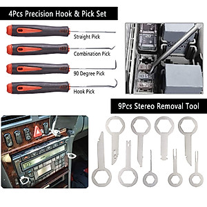 Uolor 268 Pcs Trim Removal Tool Kit, Car Pry Tool Kit Door Panel/Radio/Stereo/Terminal Removal Tool Set, Auto Clip Pliers Fastener Remover Panel Removal Tool Kit, Pry Tool Set with Storage Bag