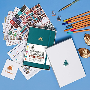 Clever Fox Planner 2nd Edition – Colorful Weekly & Monthly Goal Planner, Time Management & Productivity Organizer, Undated, A5 (Dark Teal)