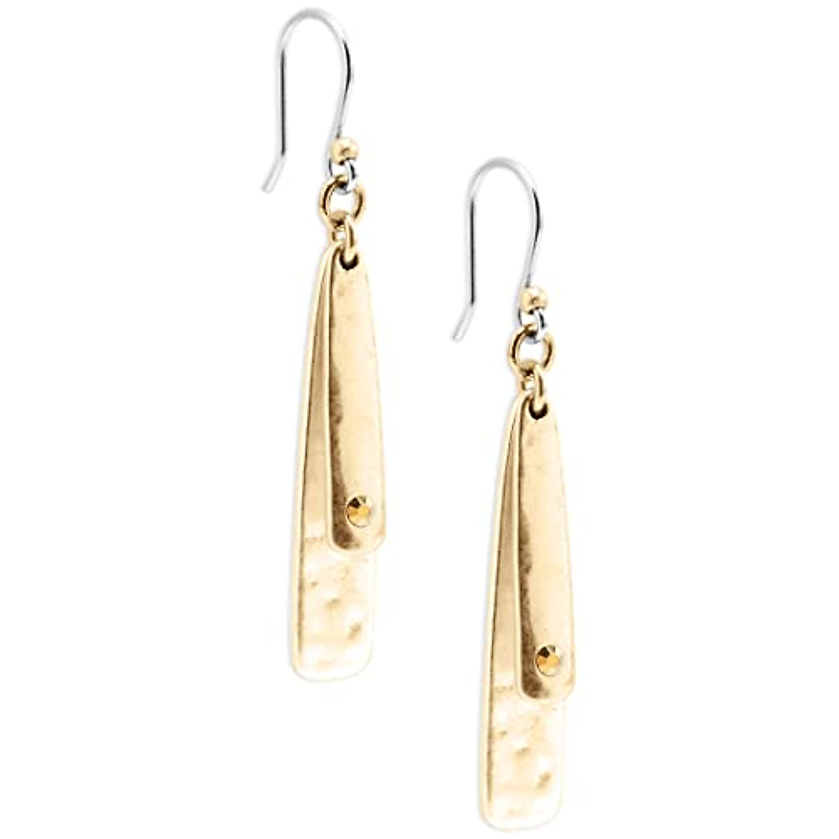 lucky brand two tone double layer earrings