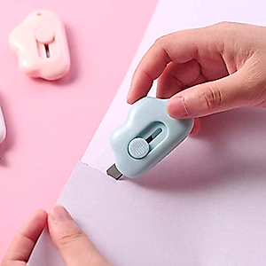 JQYXSS 3 Pcs Cloud Shaped Mini Art Utility Knives Box Cutter Retractable Letter OpenerPortable, Suitable for Cutting Envelopes