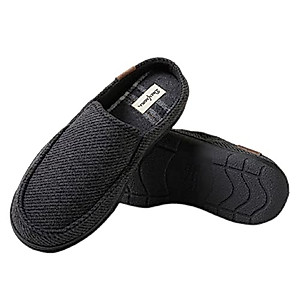 Dearfoams Men's Indoor/Outdoor Breathable Memory Foam Clog Slippers in Black 7-8 Small
