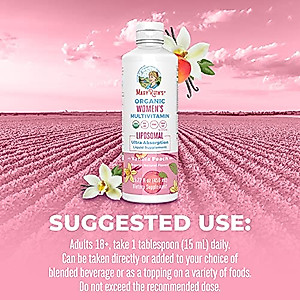MaryRuth's Multivitamin for Women | USDA Organic | Sugar Free Womens Multivitamin | Liquid Vitamins for Women | Immune Support Liquid Liposomal | Cognitive Health & Mood Balance | Vegan | 15.22 Fl Oz