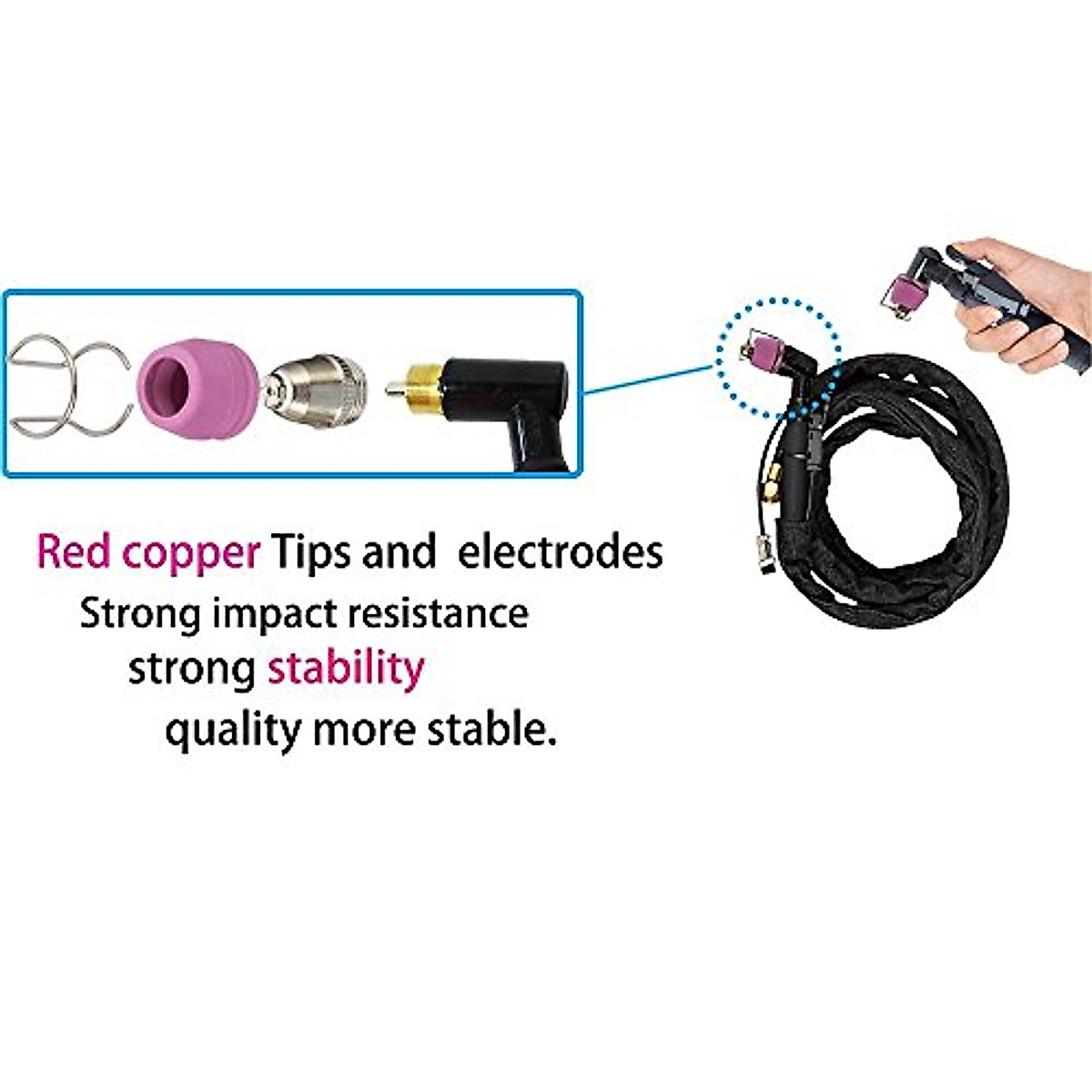 Marketty SG-55 AG-60 WSD-60 Plasma Cutter Torch Consumables Kit Nozzles Consumables Kit Tips 40/50 / 60 Amp,Electrode Nozzles for AG-60/SG55/WSD60,30 PCS
