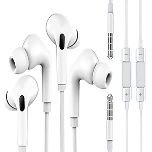Wired Headset 3.5mm Jack with Microphone Earbud Kid for School Headphone 2Pack Compatible for Samsung Galaxy Phone pad Gaming Laptop Video Game PC Computer Chromebook Auriculare Audifono I