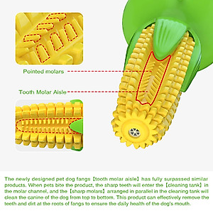 Z ZHIZU Dog Chew Toys Corn, Squeaky Dog Toys Puppy Toothbrush Teeth Cleaning Toys, Tough Chew Toys for Aggressive Chewers Dog Dental Oral Care Toy for Medium Large Dogs (Squeaky-Corn)