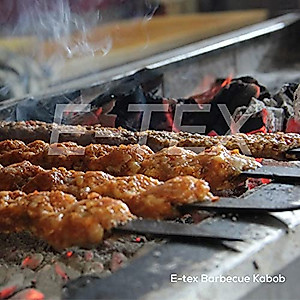 E-tex Flat Barbecue Kabob Skewers,Long Bbq Kabab Skewers,Grey,19 Inc,Set of 6