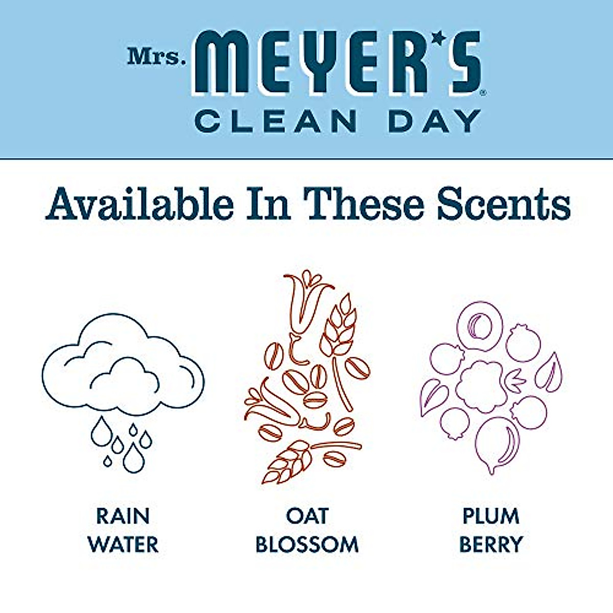Mrs. Meyer's Hand Soap, Made with Essential Oils, Biodegradable Formula, Rain Water, 12.5 fl. oz - Pack of 3