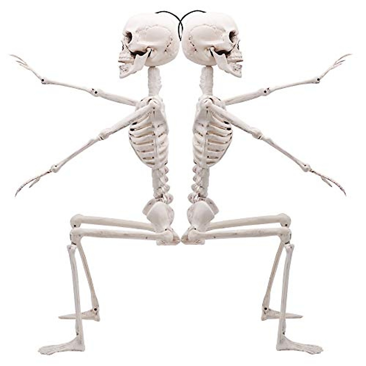 JOYIN 2 Halloween Decoration 24” Pose-N-Stay Full Body Skeleton Plastic Bone with Posable Joints for Pose Skeleton Indoor/Outdoor Spooky Scene Photo Prop Party Favors Décor