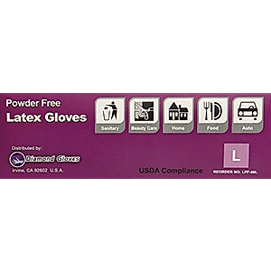Diamond Gloves Advance Powder-Free Latex Industrial Gloves, Large, 100 Count, Natural (B008N17V32)