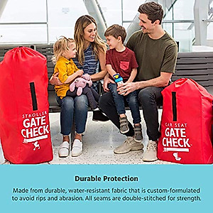 J.L. Childress Gate Check Bag - Air Travel Bag - Fits Convertible Car Seats, Infant carriers & Booster Seats, Red