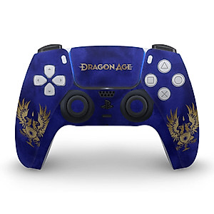 Head Case Designs Officially Licensed EA Bioware Dragon Age Grey Wardens Gold Heraldry Vinyl Faceplate Gaming Skin Decal Compatible With Sony PlayStation 5 PS5 Digital Console and DualSense Controller