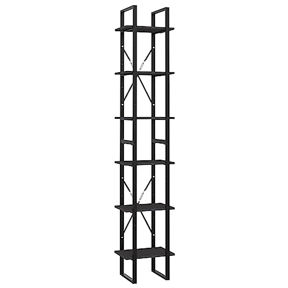 MNISDFL Industrial Shelves Large Etagere Bookshelf 6-Tier Book Cabinet Gray 15.7"x11.8"x82.7" Engineered Wood for Living Room, Study, Kitchen, Home Office