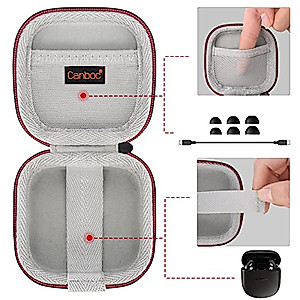 Canboc Hard Case for New Bose QuietComfort Earbuds II Noise Cancelling in-Ear Wireless Bluetooth Headphones, Mesh Bag fits USB-C Charging Cable, Ear Tips, Black