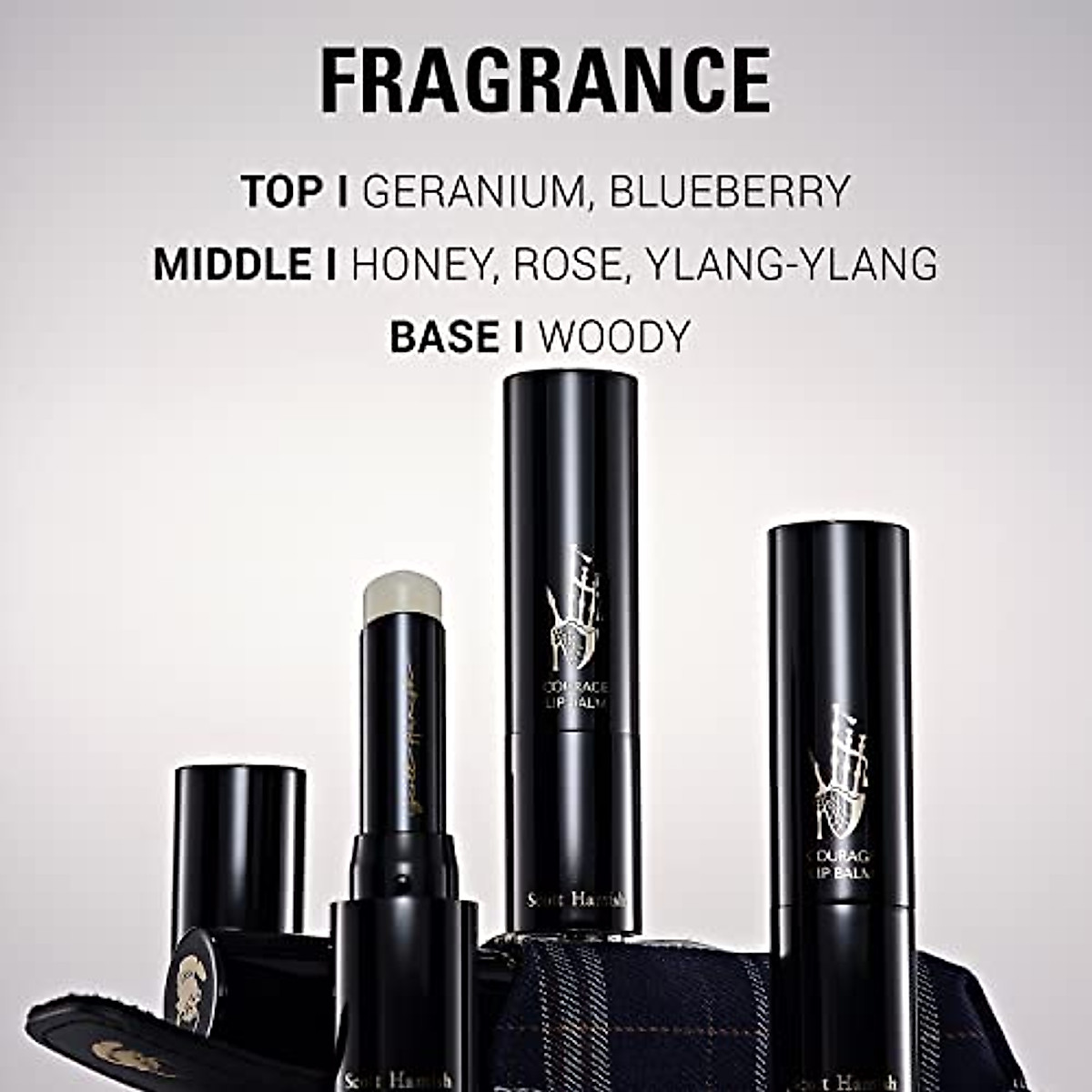 Scott Hamish Courage Lip Balm & Case Gift Set - Pure Cowhide Leather Chapstick Holder with Hydrating Lip Balm for Dry Cracked Lips - Flavored Lip Balm & Lip Balm Holder Gift Set for Men