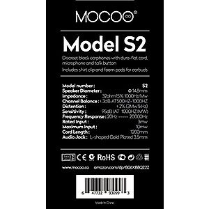 Classic Earbuds with Microphone, Anti Tangle Cord & L-Shaped Headphone Jack