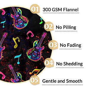 Guitar Blankets for Kids - Lightweight Soft Colorful Throw Blanket - 30" x 40" Inches Lap Size Blanket for Chair & Office - Aesthetic Small Blanket Throws Gift