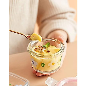 2 Pack 4 OZ Mini Glass Food Storage Containers Portable Small Food Jars with Airtight Locking Lid,Leakproof Reuseable Small Container for Food Portion,Dipping Sauce,Snack,Nut,Yogurt,Freezer Microwave Safe (pink)