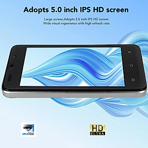 Unlocked Cell Phone, 3G Mobile Phone, 5.0in FHD HD Screen, 4GB RAM 32GB ROM, Dual Card Dual Standby Smartphone, 5MP+8MP Camera, WIFI, BT, 3500mah Battery (US Plug)