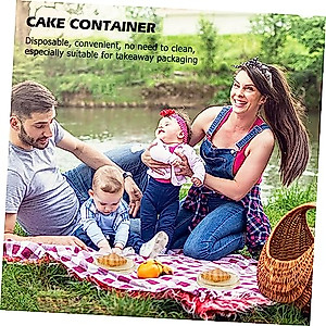 LALAFINA 10pcs Packing Cake Box Fruit Trays Disposable Serving Tray Clear Plastic Containers Clear Cake Container Mini Cupcake Boxes Cake Display Storage Box Pies Cake Box Portable Cake Box