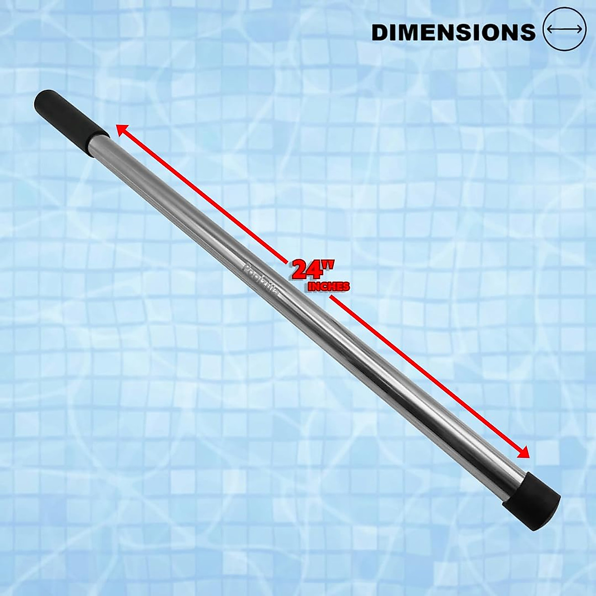 Poolzilla 24" Stainless Steel Installation Rod for Brass Anchors, Easily Install and Remove Spring for Pool Opening and Closing