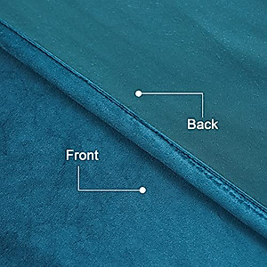 PLEASANT BOULEVARD | Velvet Curtains [2 Panels] Elegant Living Room Bedroom Window Drape Curtain, Grommet Eyelet Style (52 x 84in, Teal)