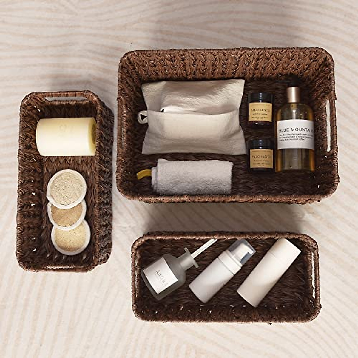 GRANNY SAYS Bundle of 3-Pack Wicker Baskets & 3-Pack Wicker Storage Baskets