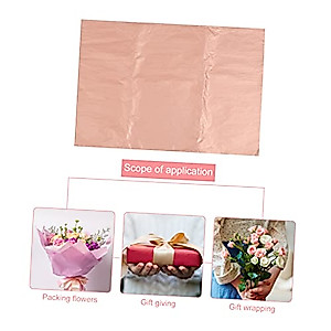 JEWEDECO 100pcs Wrapping Paper Floral Bouquet Tissue Paper Packaging Bulk Rose Gold Tissue Paper Bulk Foil Gift Package Paper Craft Paper Floral Decor Gift Paper Metal Child Cellophane