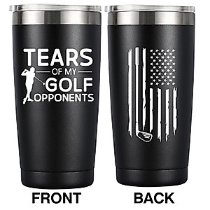 Golf Gifts for Men Dad, Grandpa, Uncle, Him. Husband - Valentines Day Golf Lover Unique Coffee Cup - Fathers Day Gift- 20oz Stainless Steel Double Wall Insulated Golfer Tumbler
