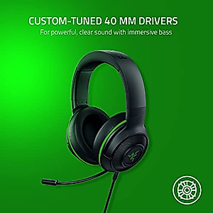 Razer Kraken X Ultralight Gaming Headset: 7.1 Surround Sound - Lightweight Aluminum Frame - Bendable Cardioid Microphone - for PC, PS4, PS5, Switch, Xbox One, Xbox Series X|S, Mobile - Green