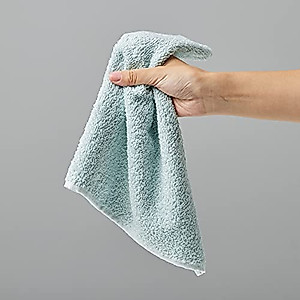 Amazon Basics Fast Drying, Extra Absorbent, Terry Cotton Washcloths - Pack of 24, Ice Blue, 12 x 12-Inch