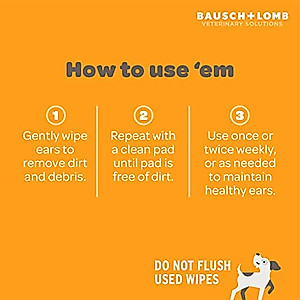 Project Watson Dog Ear Wipes, Gentle pH Balanced Formula to Help Soothe, Cleanse & Moisturize, Contains Aloe Leaf Juice, Hydrogen Peroxide & Fragrance Free, 45 Pre-Moistened Textured Wipes