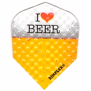 US Darts 3 Sets (9 Flights) DIMPLEX (Embossed) 'I Love Beer' Standard Dart Flights