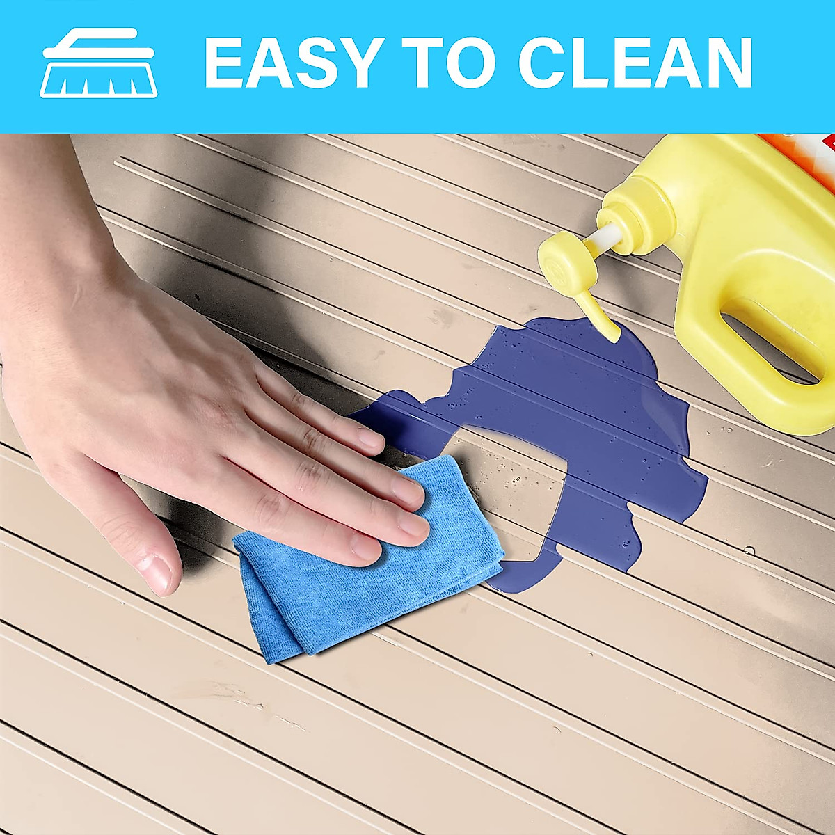 Under Sink Mat, 34" x 22" Under Sink Mats for Kitchen Waterproof - Silicone Under Sink Liner Drip Tray with Drain Hole, Sink Cabinet Protector Mat for Kitchen & Bathroom (Beige)