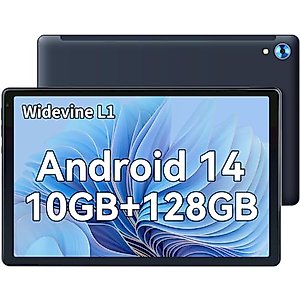 HiGrace Tablet 10 inch, Android 14 Go Octa core Tablet with 10GB+128GB/1 TB Expansion, WiFi 6G, 5MP+8MP Camera, 5000mAh, Split-Screen, Widevine L1, 10 inch Tablet PC - Black