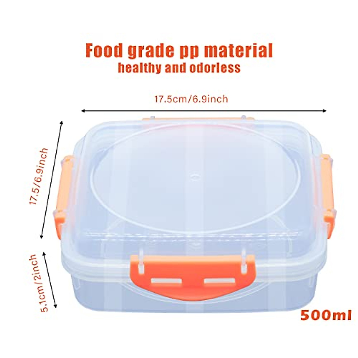 Crafterlife 3 Color Sandwich Containers, Reusable, BPA Free Plastic Food Storage for Sandwich Box Lunch Boxes Meal Prep (Green, Orange, Blue)