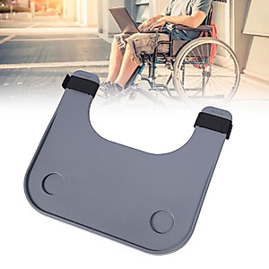 PenRux Removable Wheelchair Tray Table Dining Table Board with 2 Cup Holder, Plastic Removable Wheelchair Lap Tray Portable Wheelchair Desk Accessories for Disabled Eating Reading