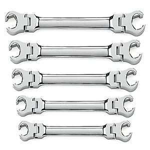 GEARWRENCH 5 Pc. Flex Head Flare Nut Wrench Set, SAE - 81910