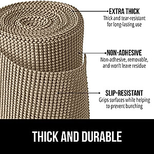 Meideli Drawer and Shelf Liner, Non-Adhesive Strong Grip Non-Slip Shelving Liner for Kitchen Cabinets PVC Wardrobe Shelves Gridding Liner Mat for Drawers Cupboards, Bathroom Storage Shelves Red