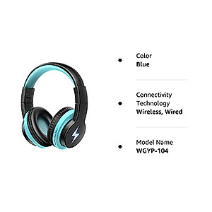 Kids Bluetooth Headphones, Foldable Wireless/Wired Light Up Headset with Microphone, 85dB/94dB Volume Limited Headphones for Boys Girls iPad Tablet Home School