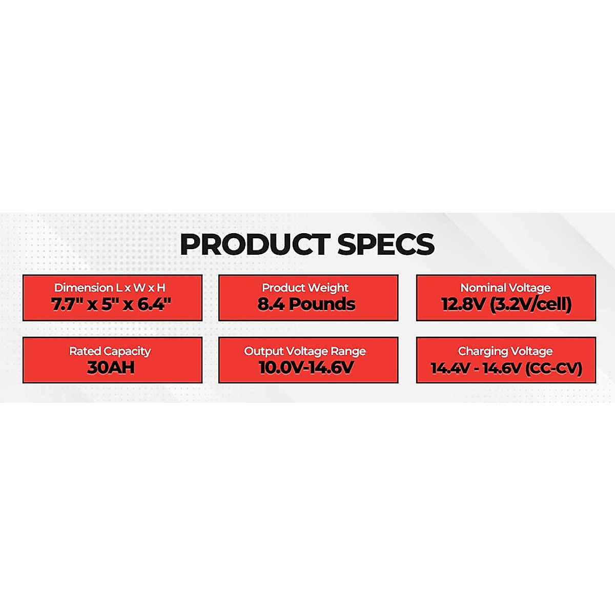 VMAX LFPU1-1230 Group U1 12V Battery 385Wh 30 Amp Hours Lithium Iron LiFePO4 with built in BMS Li-Iron Deep Cycle Battery 7.7"L x 5"W x 6.4"H