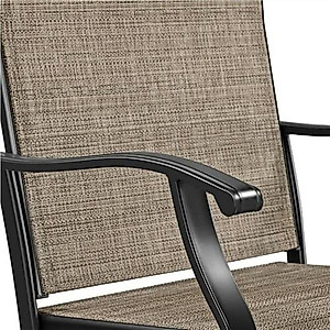 Outdoor Swivel Bar Stools, Set of 2 All-Weather Bar Height Patio Chairs, Brown